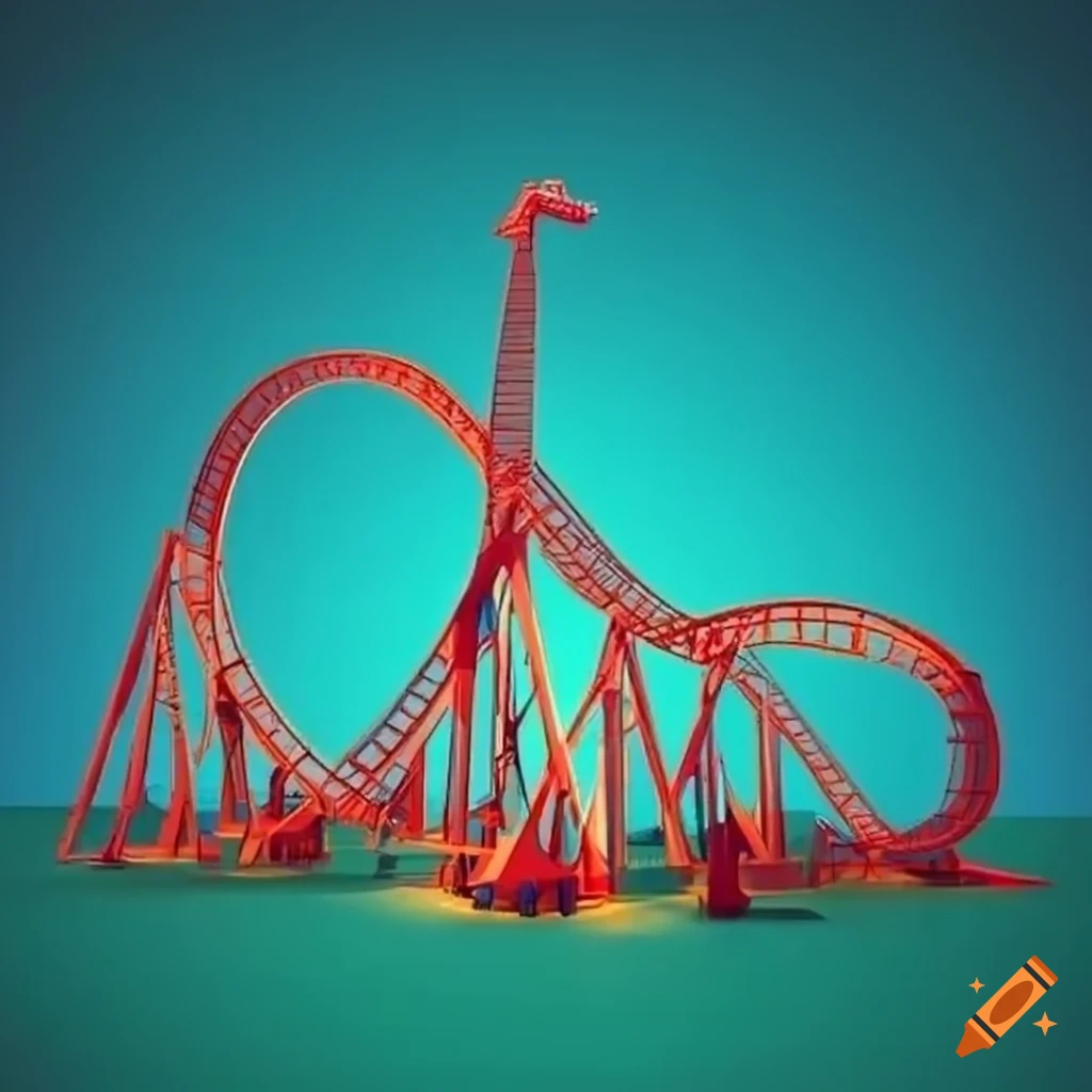 Low poly roller coaster concept model on Craiyon