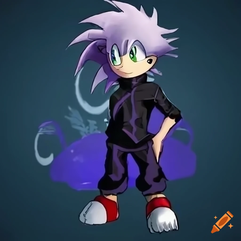 Sonic wearing satoru gojo's clothes on Craiyon