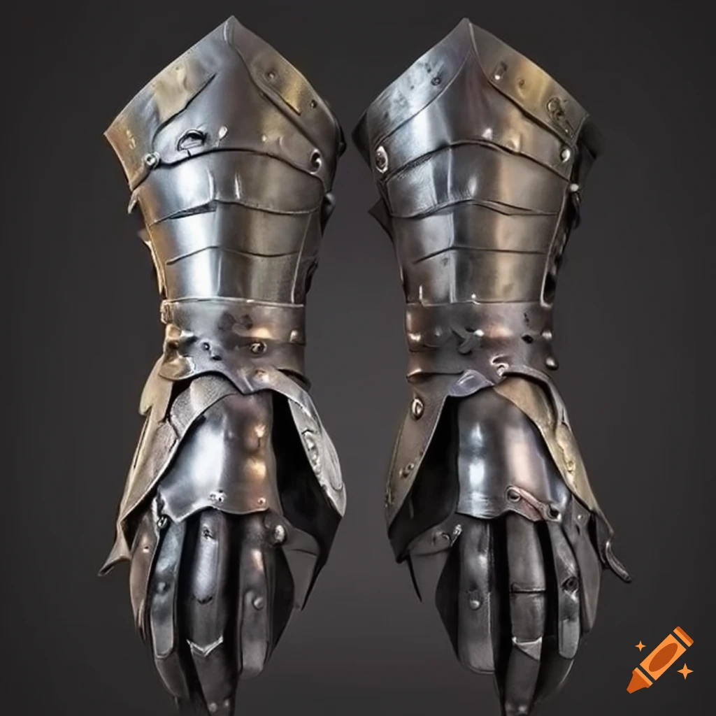 Magic heavy battle steel gauntlets on Craiyon