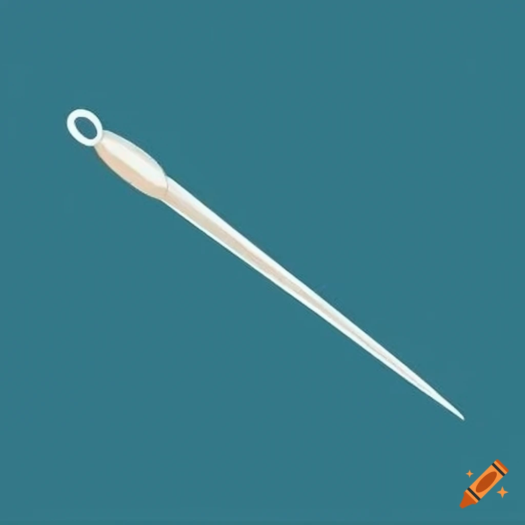 Sewing needle in flat style on Craiyon