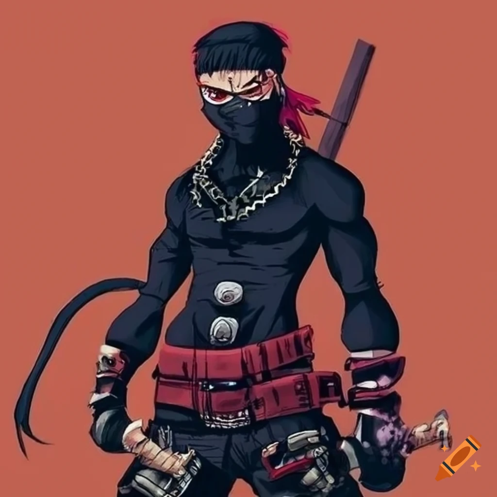 Gangsta punk ninja character on Craiyon