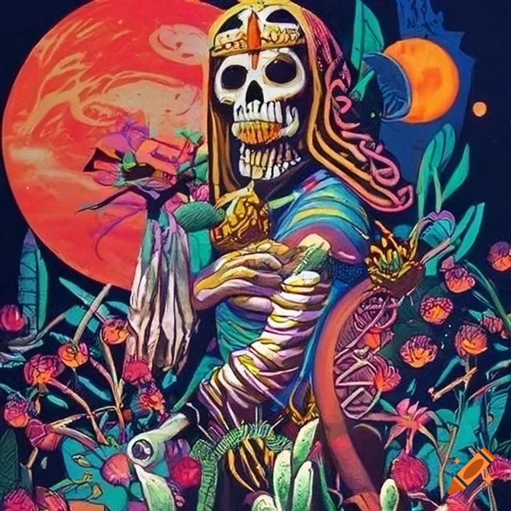 Santa Muerte Voodoo Loa Fine Art lithograph depicting a fusion of ...