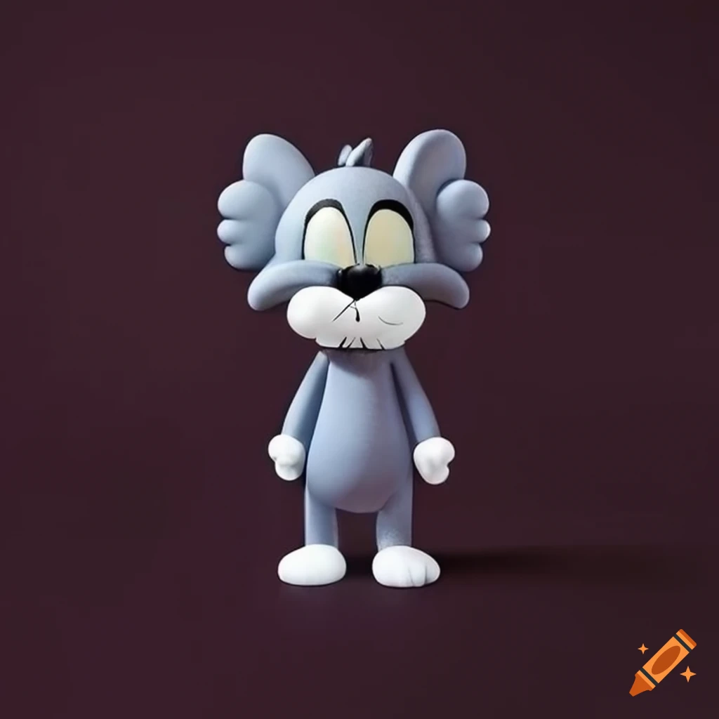 Tom from tom and jerry with kaws style cross eyes on Craiyon