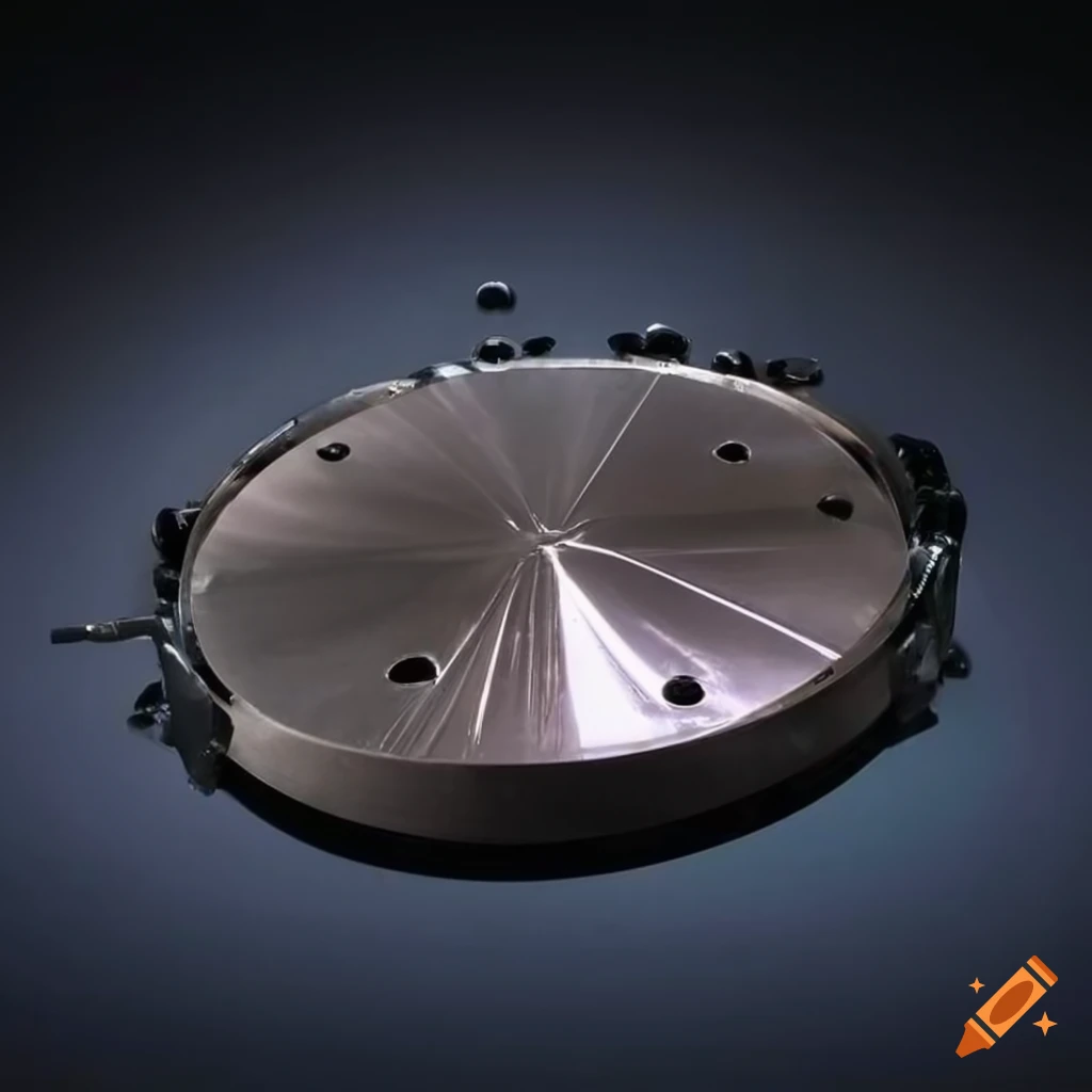 Large scale steel vacuum chamber with disc shape and flywheel inside on ...