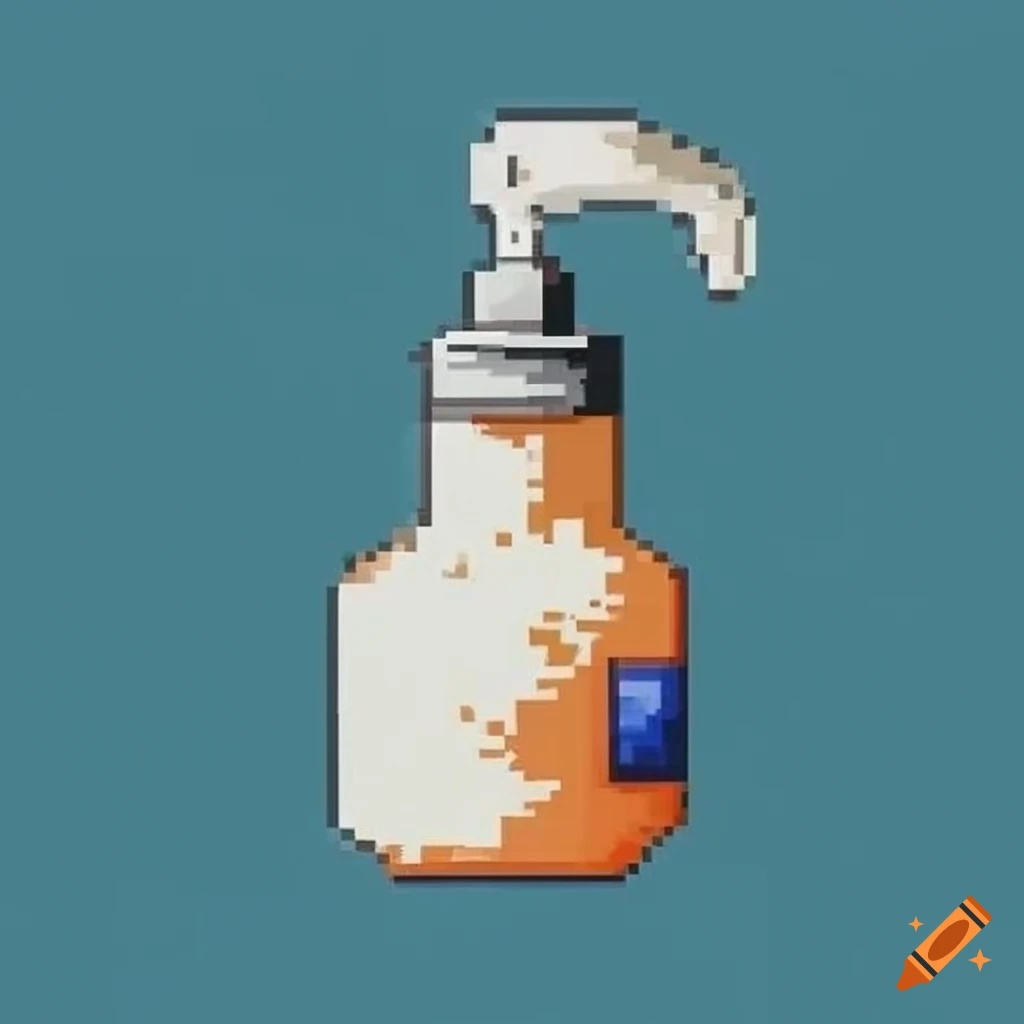 Hand soap bottle in pixel art vintage dragon ball z style on Craiyon