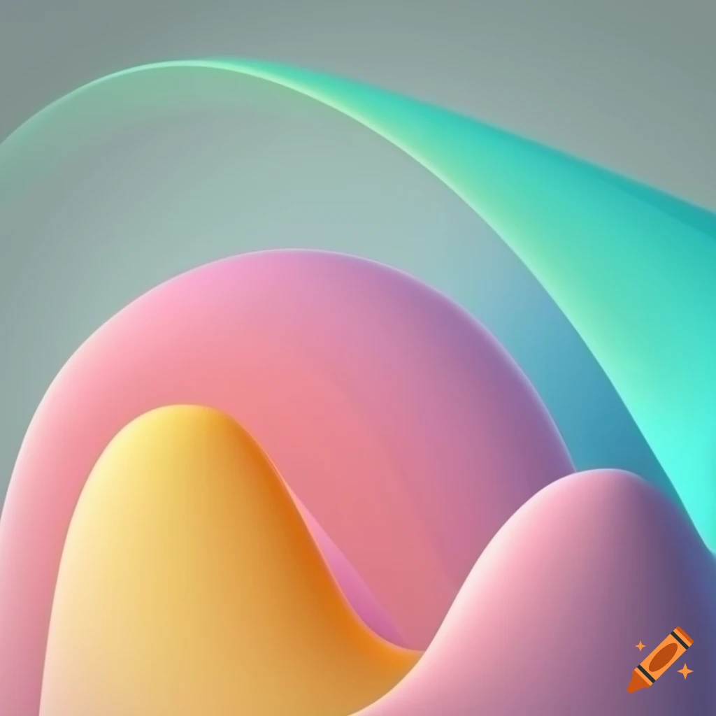 Abstract 3d Form With Smooth Curves On A Pastel Colored Background On Craiyon