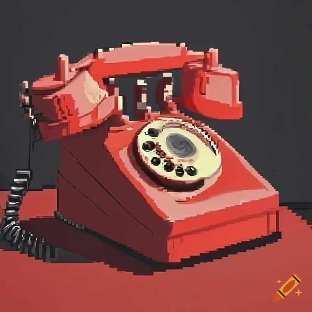 Red rotary corded retro phone with Moebius The Incal comics artwork on ...