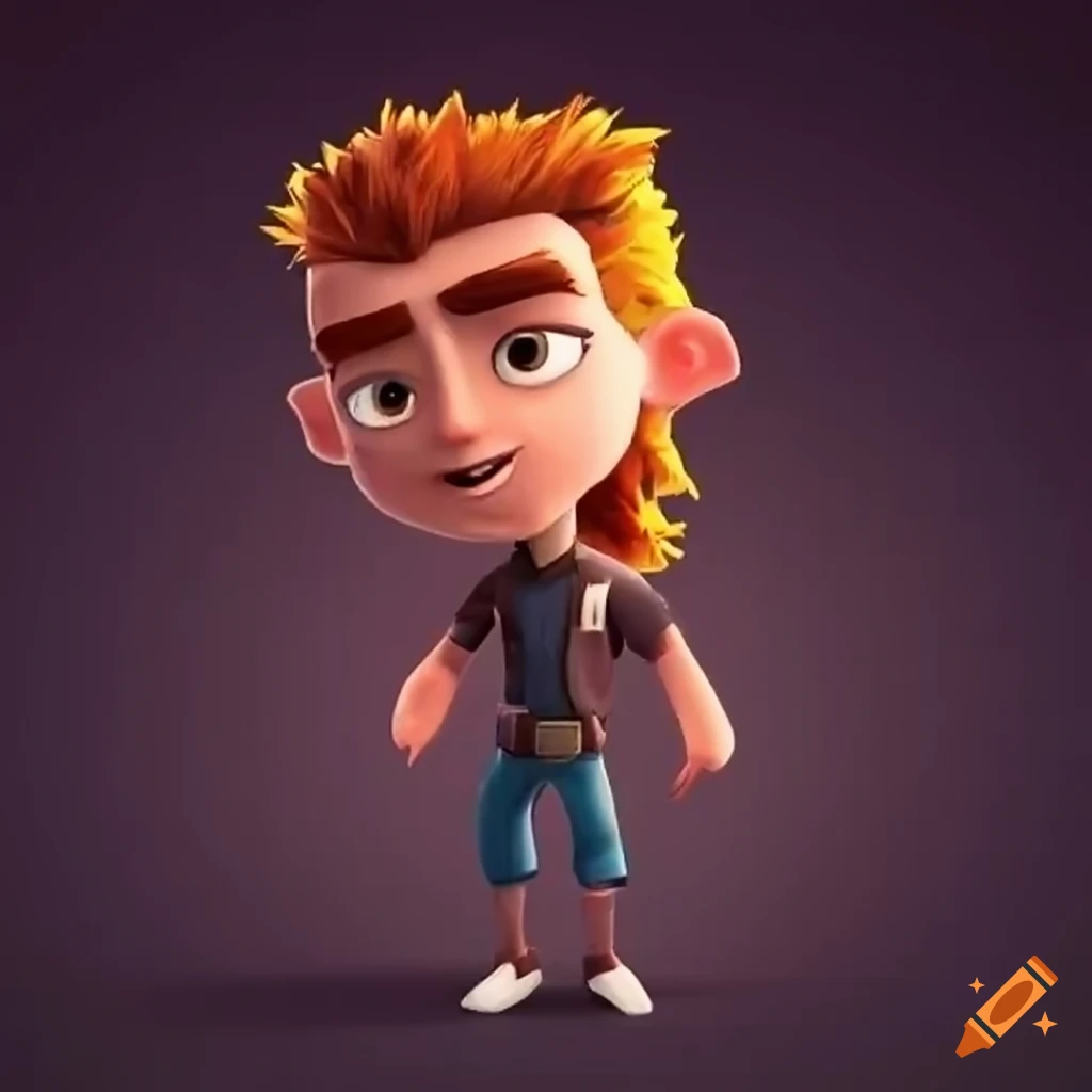 Strong 2d animated main character in a new cartoon style on Craiyon