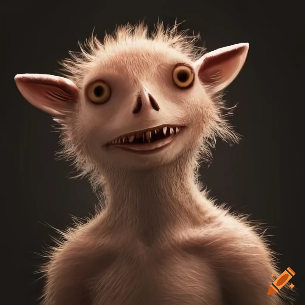 Small hairy anthropomorphic creature on Craiyon