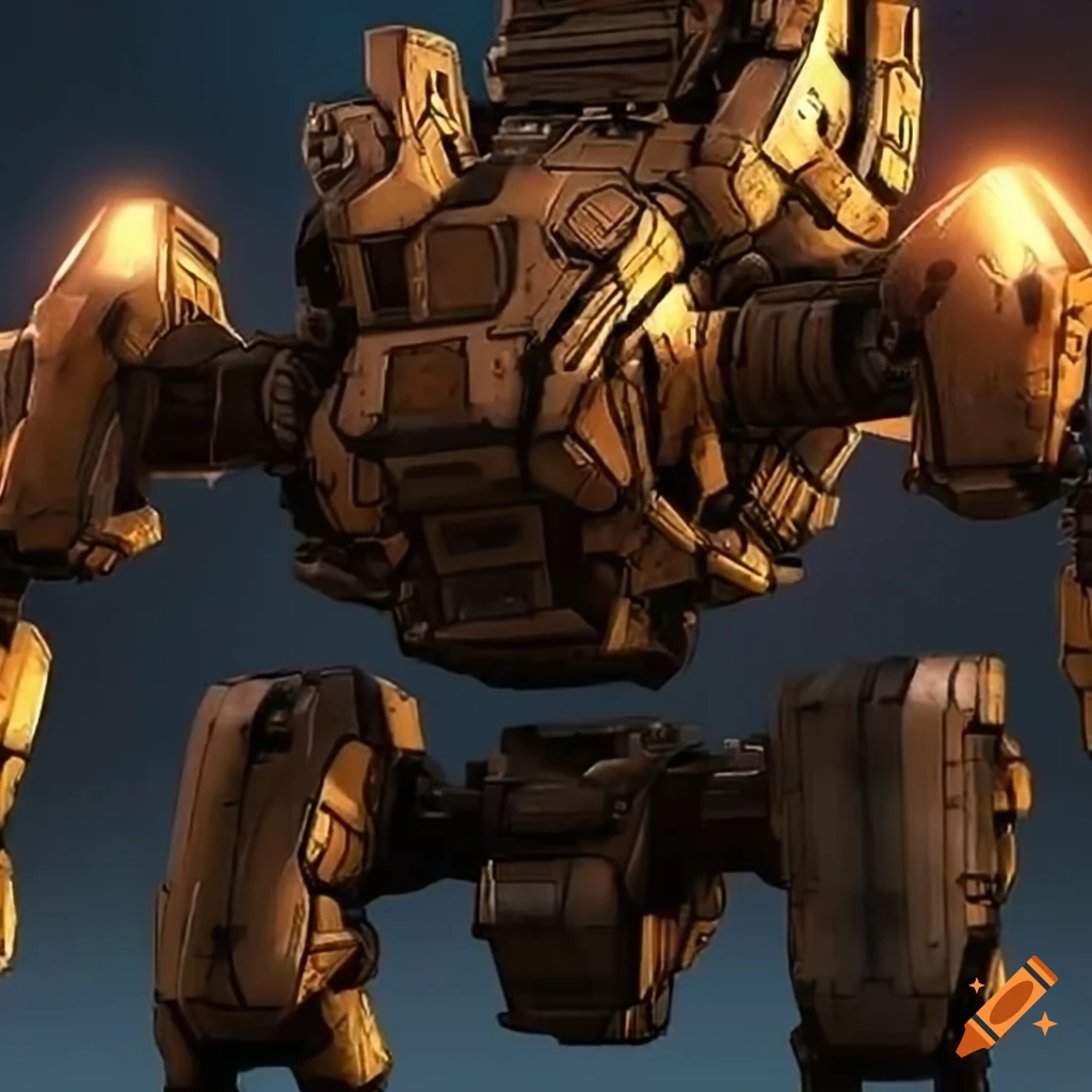 Mech robot with an 8,10 design, 3 ft wide on Craiyon