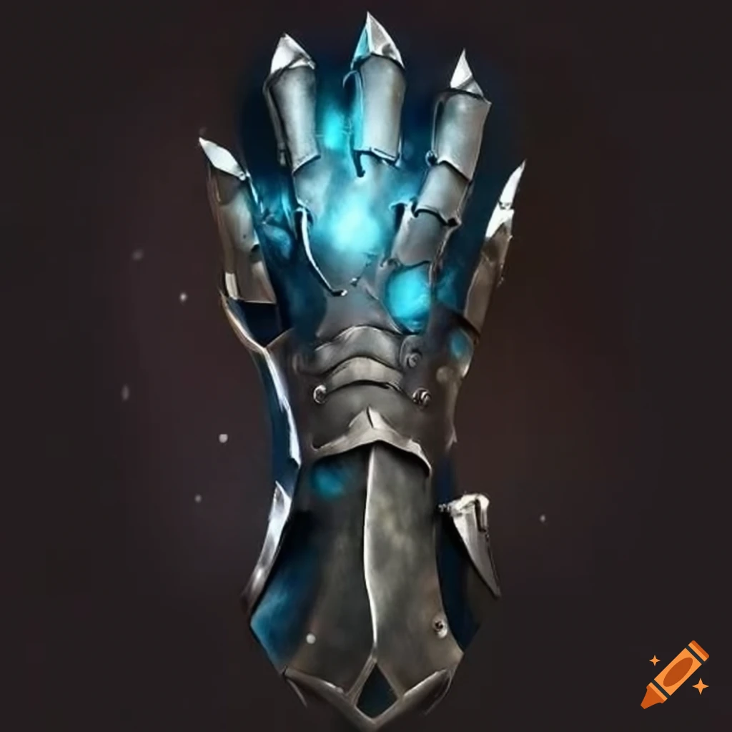 Magic aura heavy steel gauntlets on Craiyon