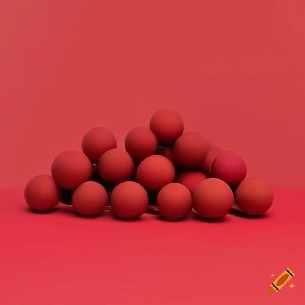 Red matte balls on uniform background with luxurious feel on Craiyon