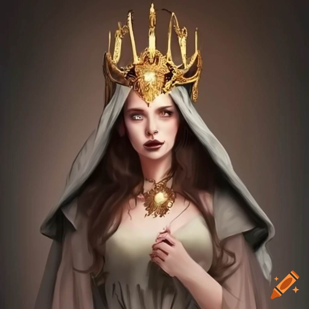 Powerful mystical queen in witch's attire on Craiyon