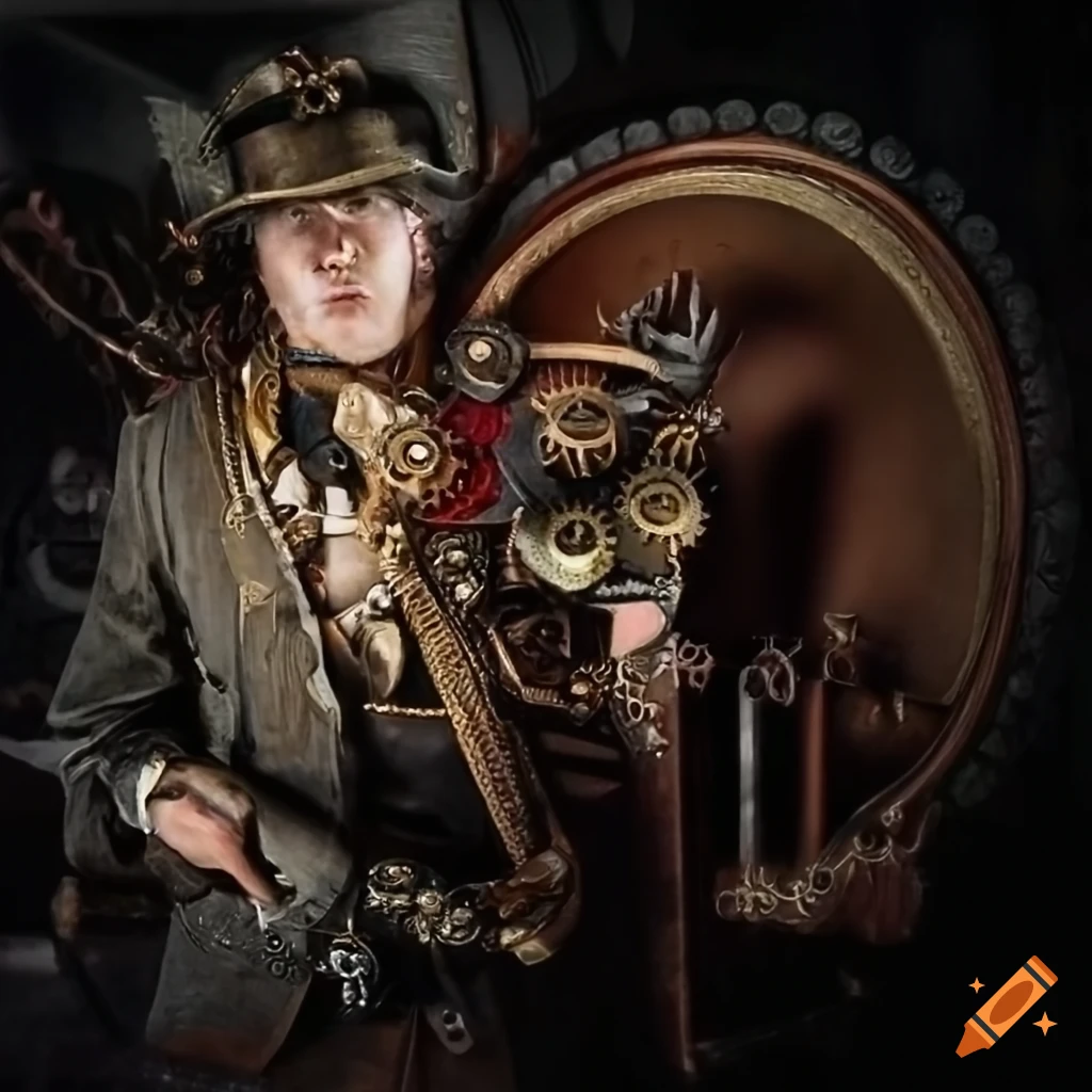 Steampunk inspired design on Craiyon