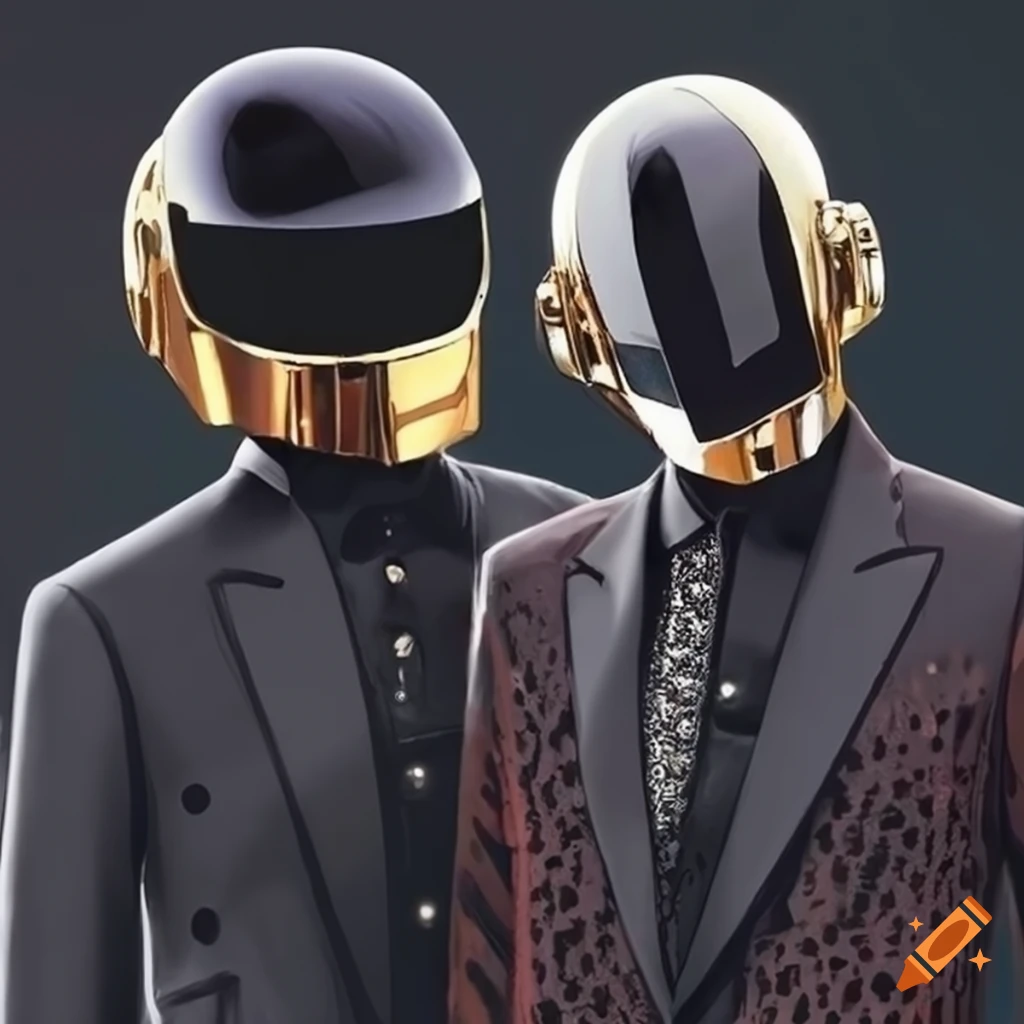 Daft Punk reimagined in Tim Burton's gothic style on Craiyon