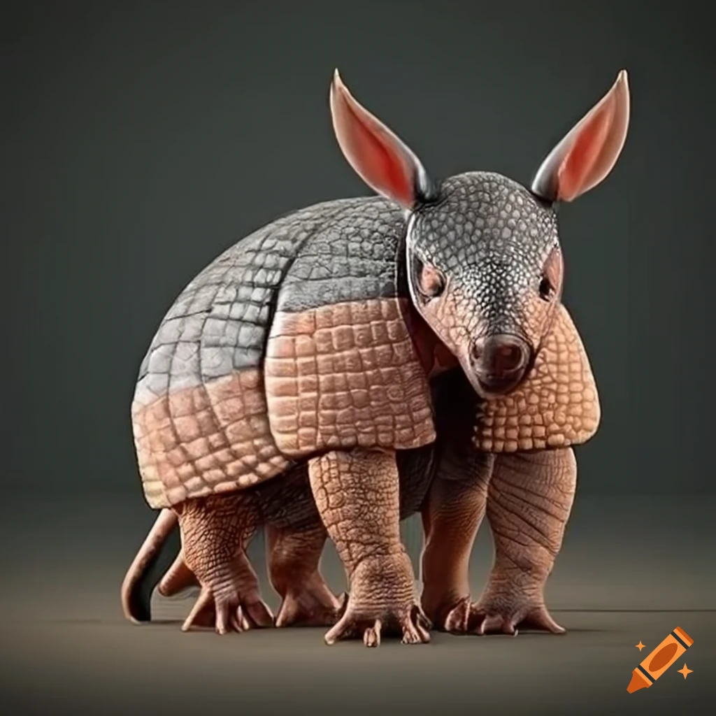 Armadillo rhinoceros hybrid creature on Craiyon