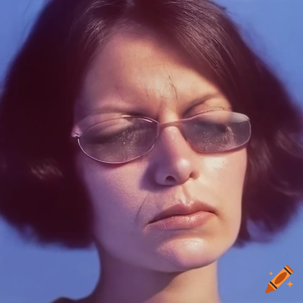 Face of a woman from the 70s with an expressionless look on Craiyon