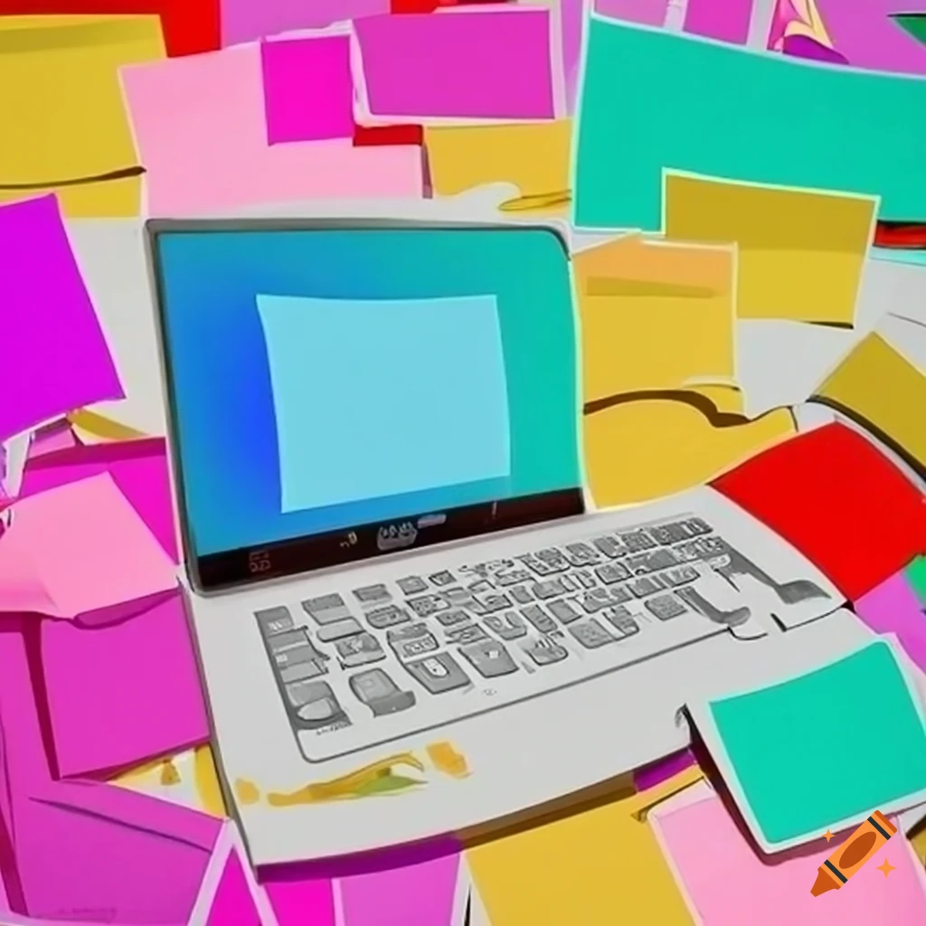 Shop counter with PC, barcode reader, and paperwork on Craiyon