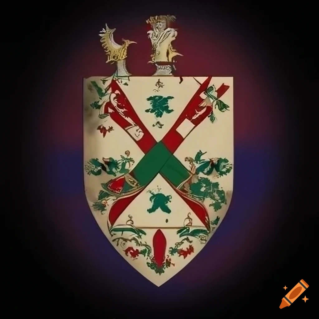 Interwoven kennedy, standworth, o'keefe, and solis family crests with ...