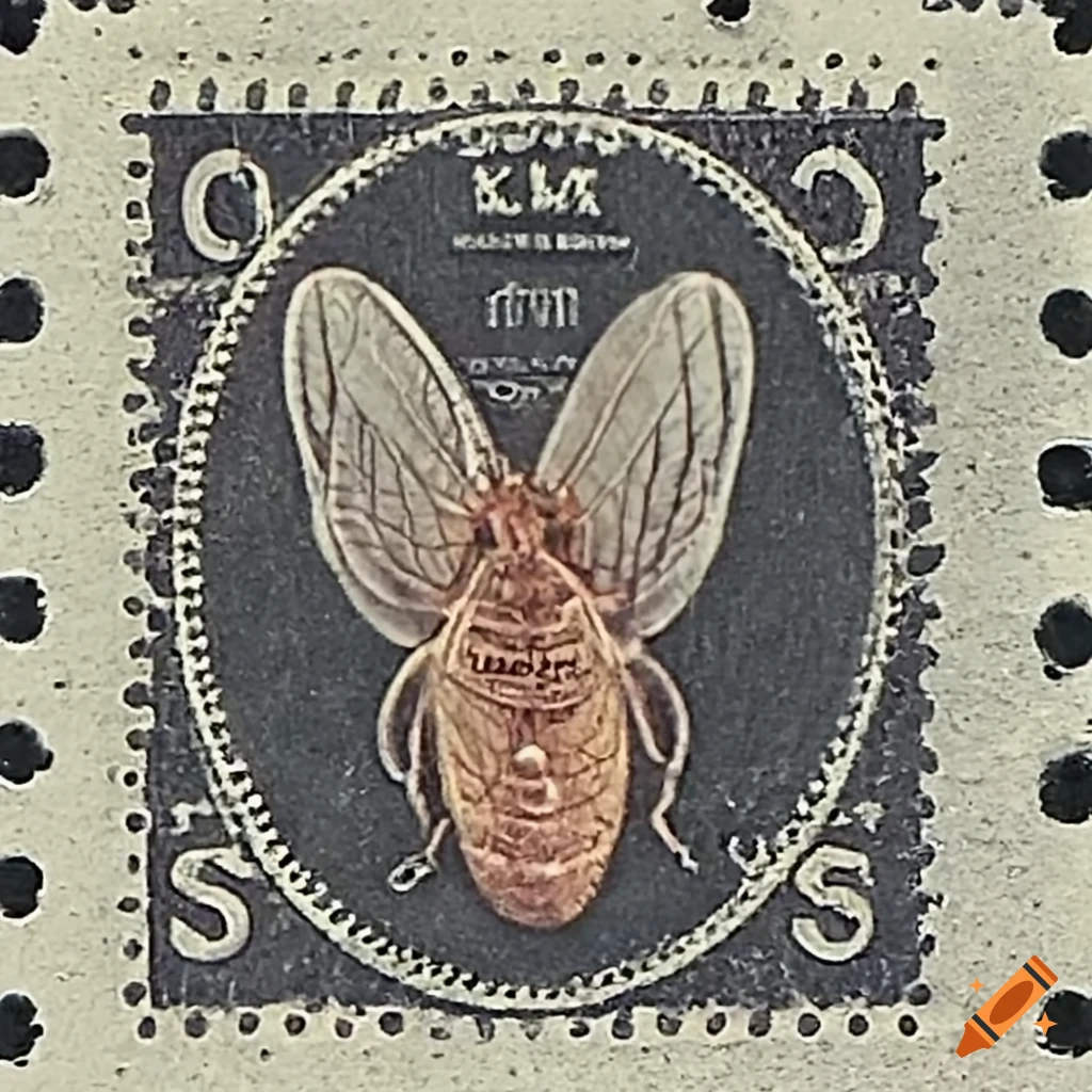 Canadian 56 cent postage stamp featuring the cicada on Craiyon