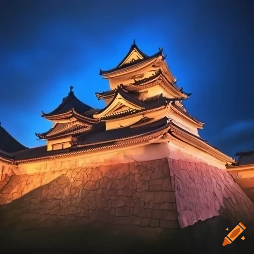 Portrait of an ancient japanese castle on Craiyon