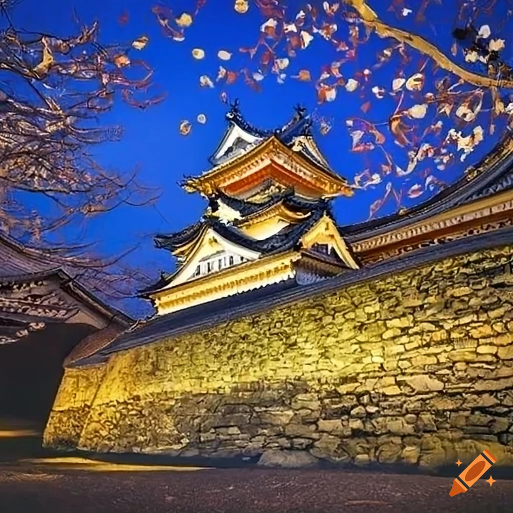 Portrait of an ancient japanese castle on Craiyon