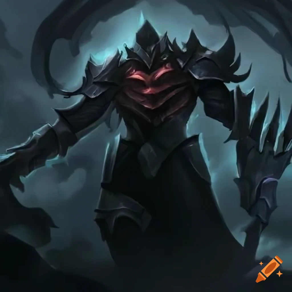Dark black armored knight wielding a Warhammer like Mordekaiser from ...