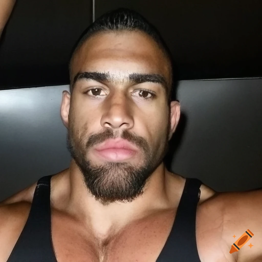 Ethnic buff bodybuilder with a rugged caveman look on Craiyon