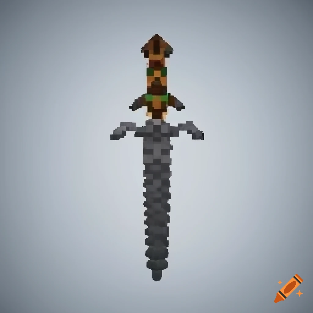 Sharp medieval dagger with a Minecraft-inspired design on Craiyon