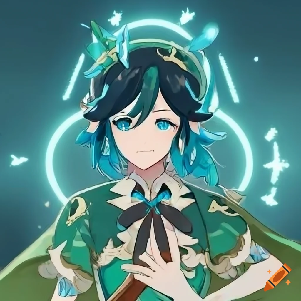 Venti - the anemo archon character from genshin impact on Craiyon