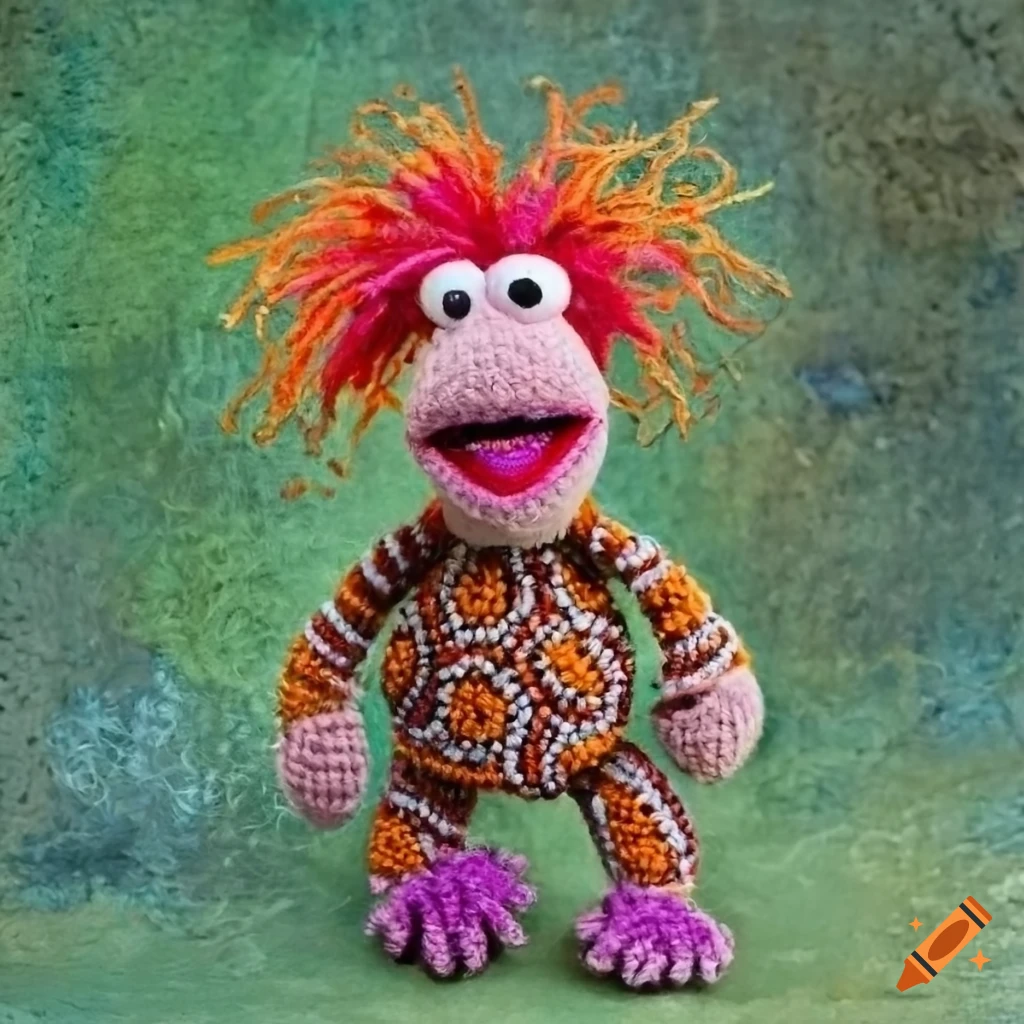Fraggle rock muppets crochet plush with australian aboriginal art on ...