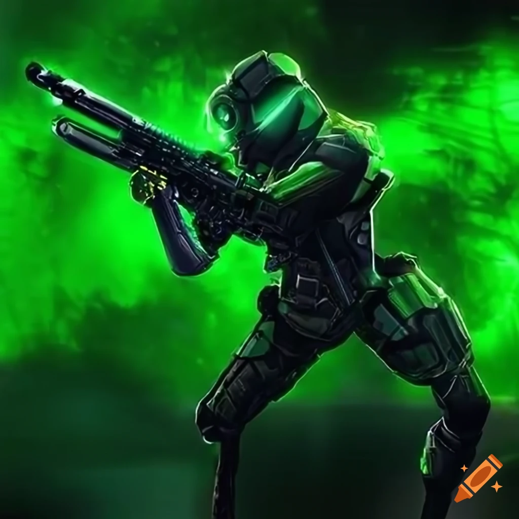 Futuristic neon green sniper rifle on Craiyon