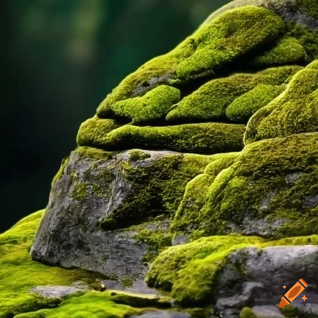 Moss-covered rocks on Craiyon