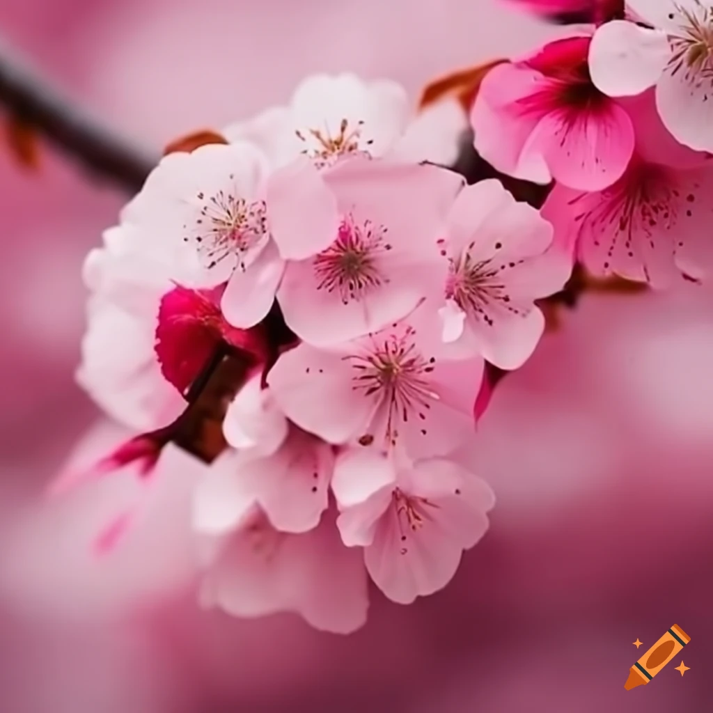 Exotic cherry blossoms in full bloom on Craiyon