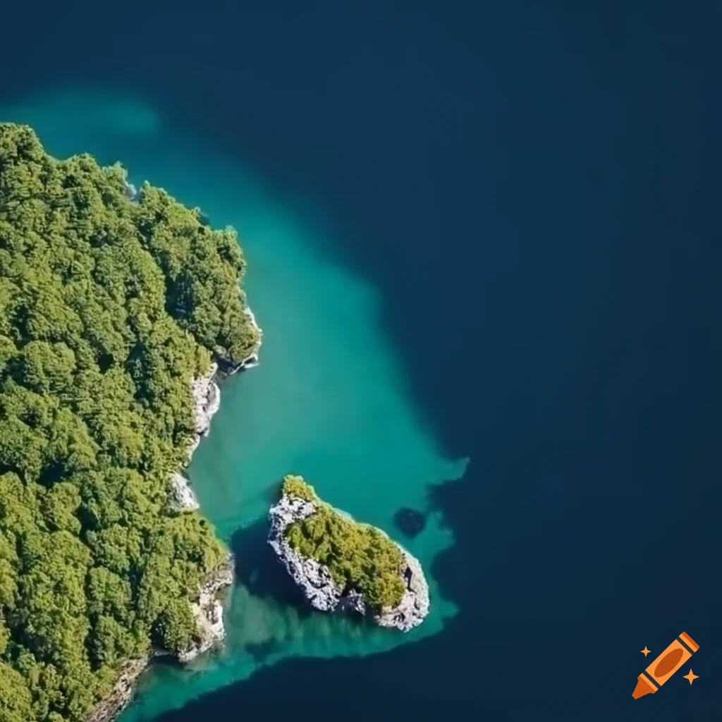 Top view of an archipelago of ten islands on Craiyon