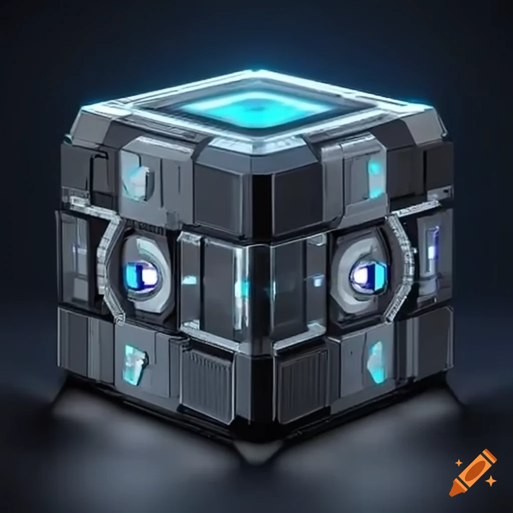 Yorytor device, futuristic technological marvel cube on Craiyon