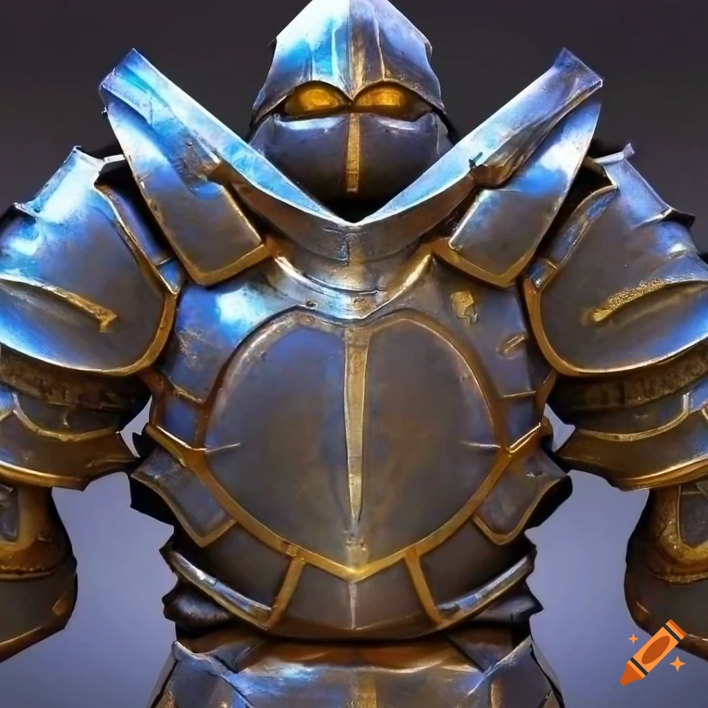 Adorned magic heavy body armor, front view close-up on Craiyon