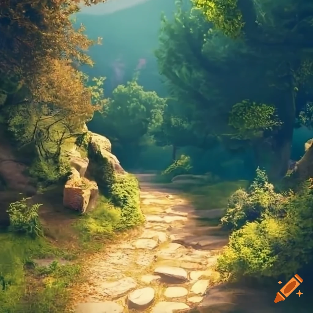 Top view of an ancient greek style countryside path on Craiyon