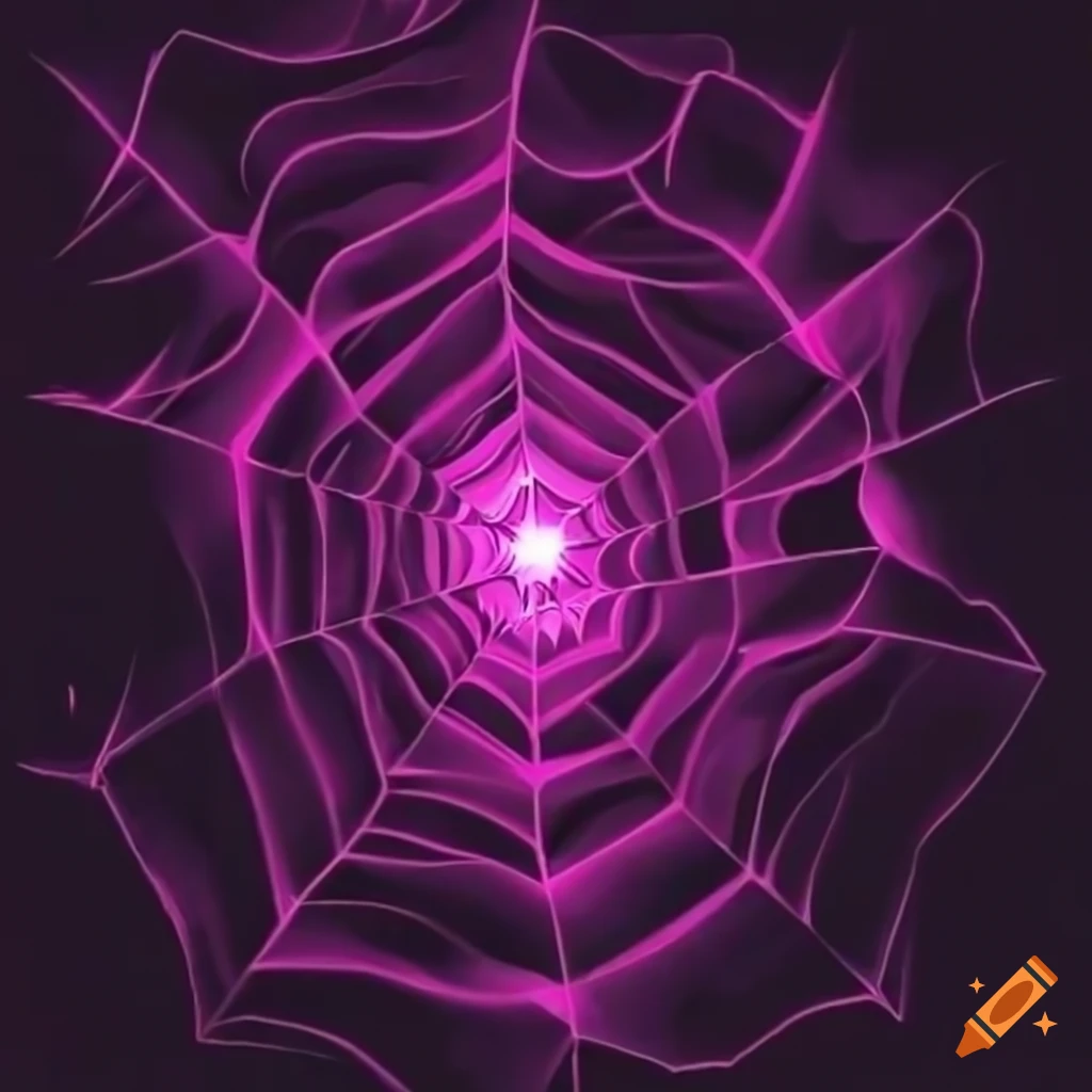 Blackhole moving through a magenta nebula spider web with dynamic rays ...