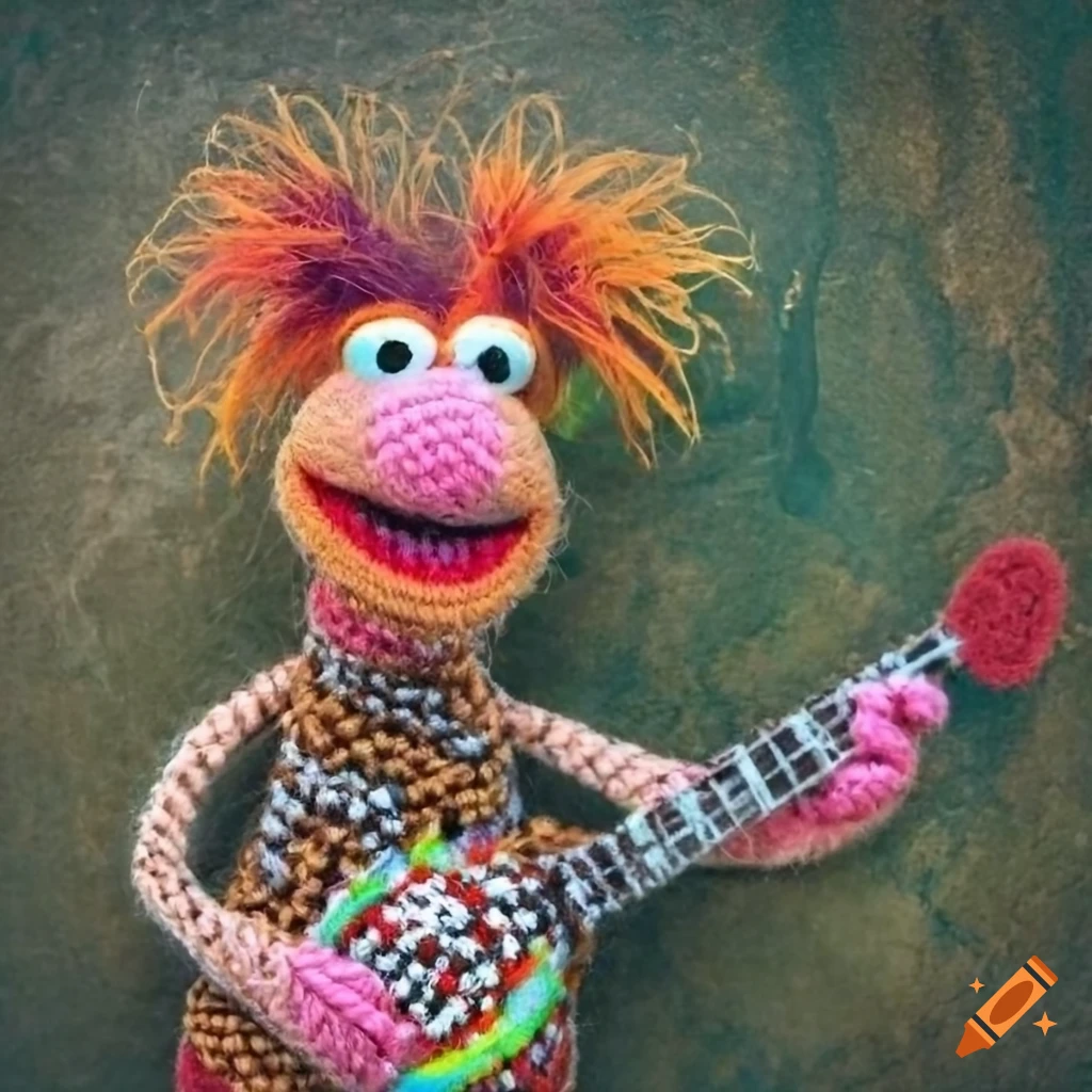 Fraggle Rock muppets crochet plush rock band with Australian Aboriginal ...