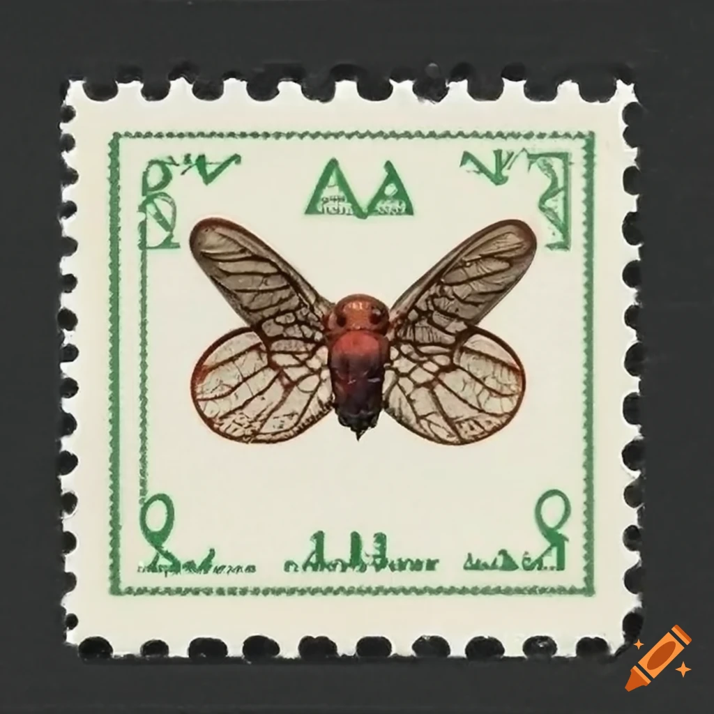 US Postage Stamps Cicada Commemorative Block Plate on Craiyon