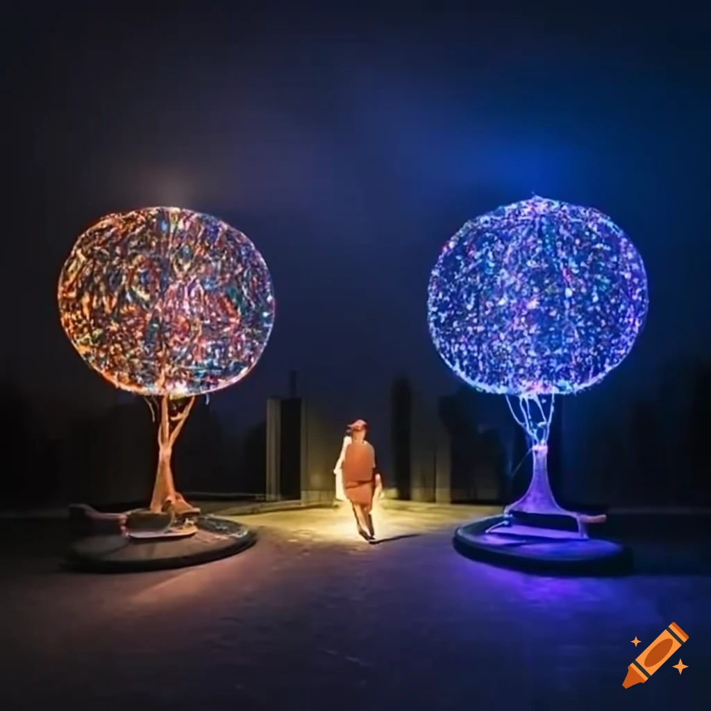 Engaging outdoor artistic journey with interactive installations on Craiyon