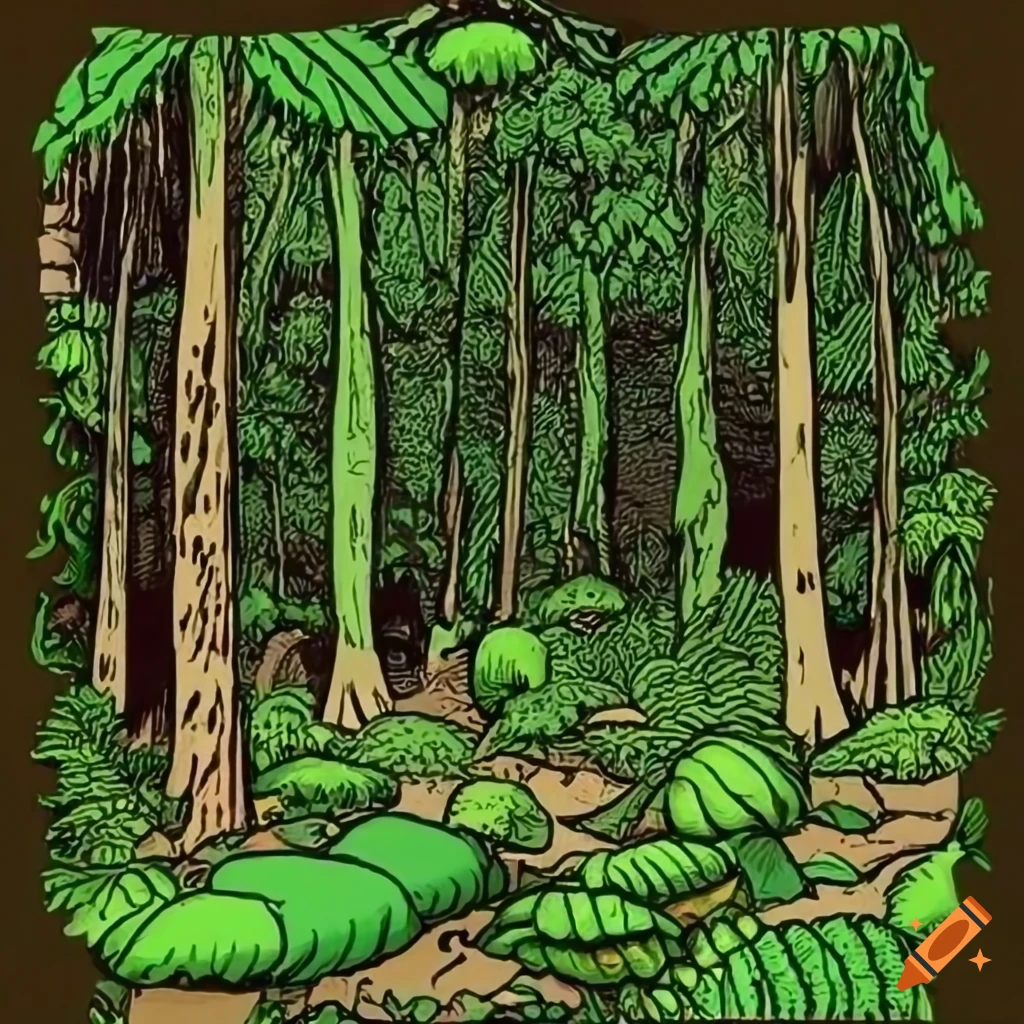 Indonesian forest in a comic style on Craiyon
