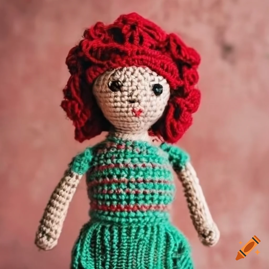 Airoldi simona amigurumi crochet doll on a vintage concrete background ...