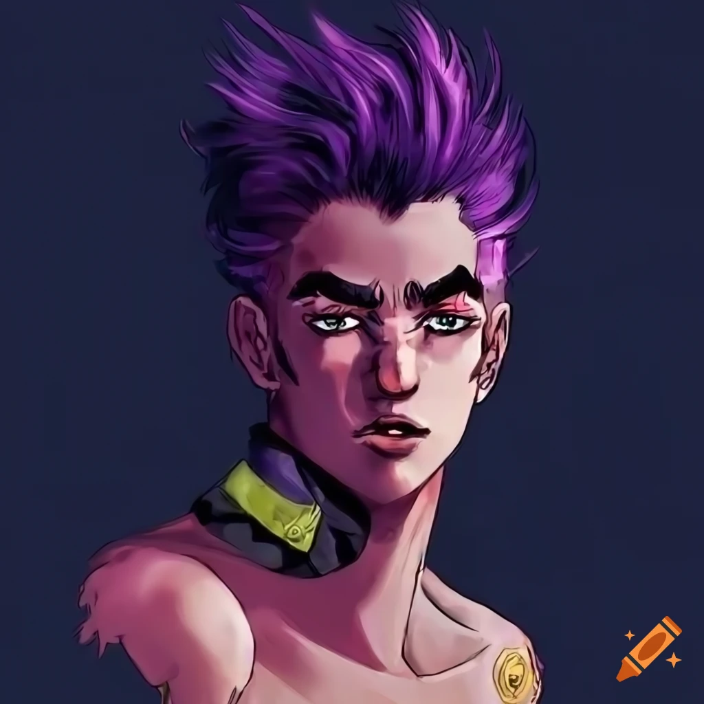 Art of a stylish young man with a fluffy pink mohawk holding a baseball ...