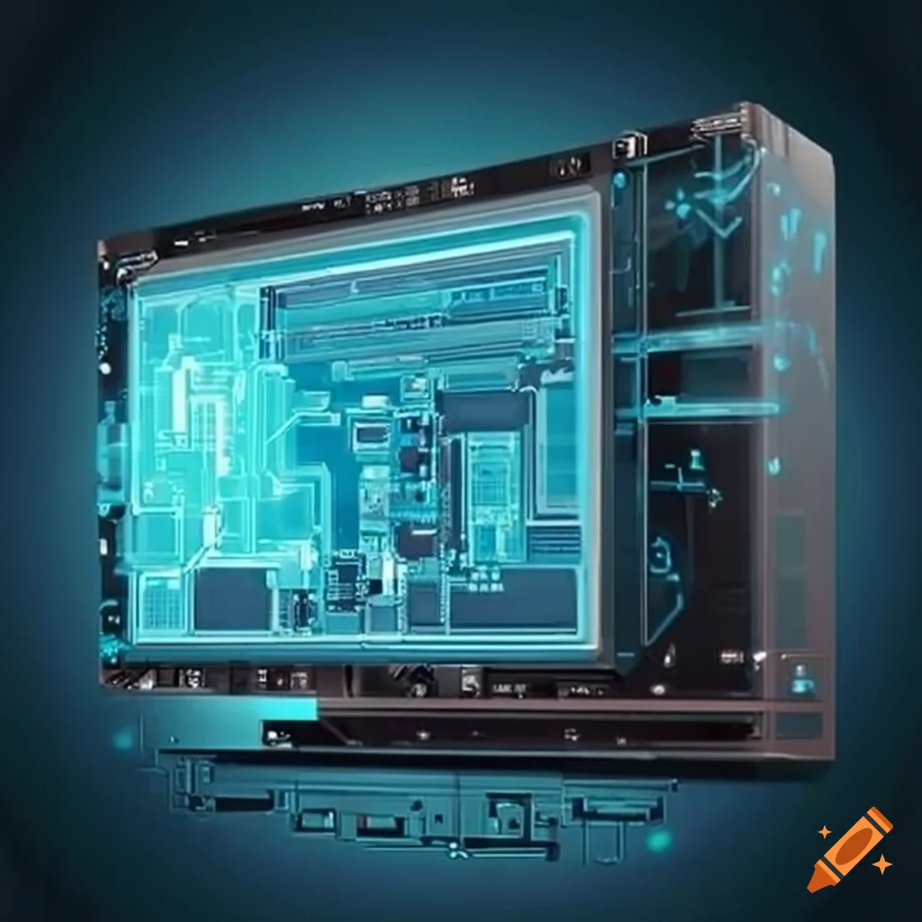 Futuristic user interface on an open computer on Craiyon