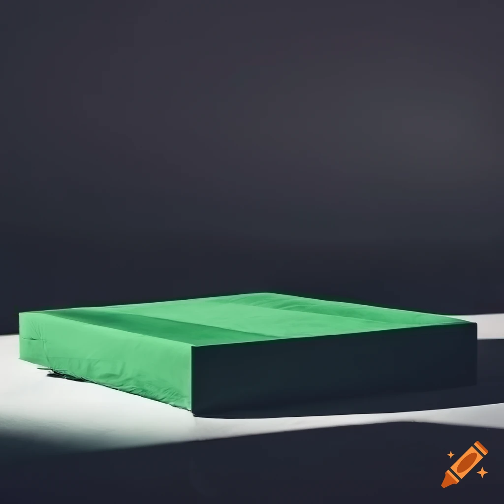 Greenish solid objects on a table in an old dark hotel room with ...