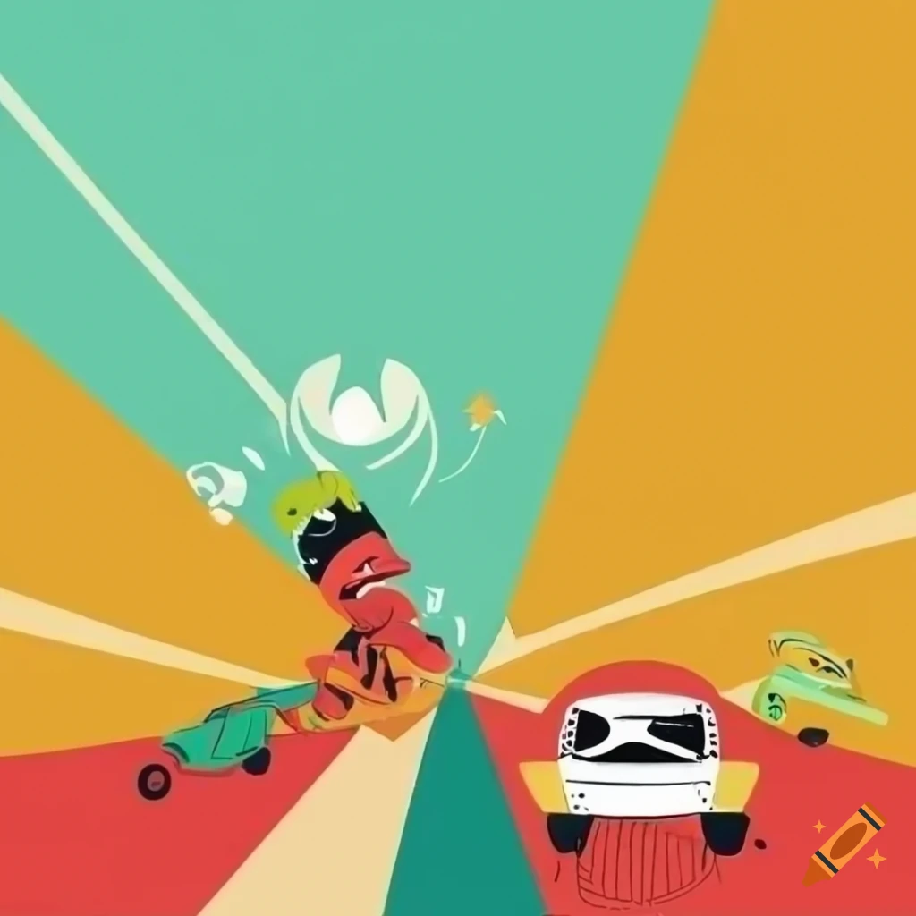 Eye-catching 2D retro minimalist collage design featuring various ...