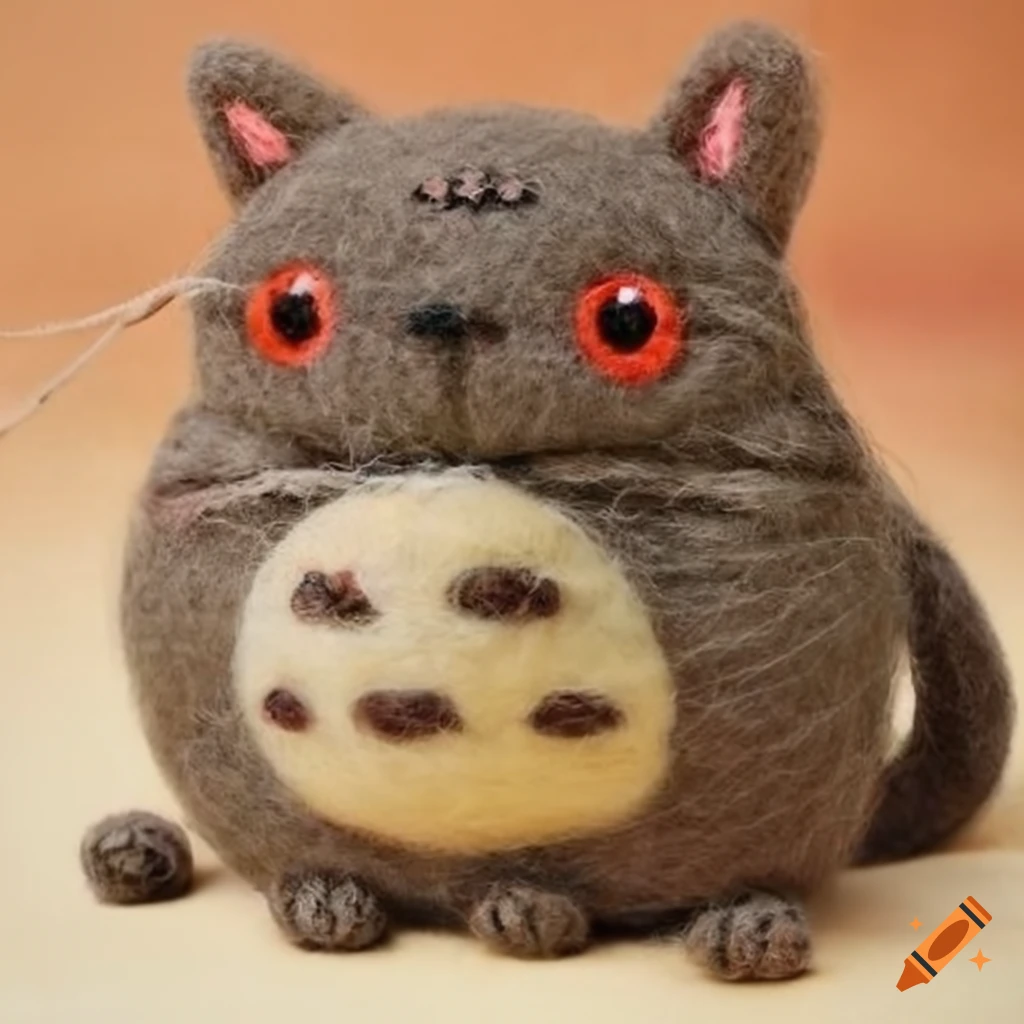 Felted Wool My Neighbor Totoro Neko no basu Catbus on Craiyon