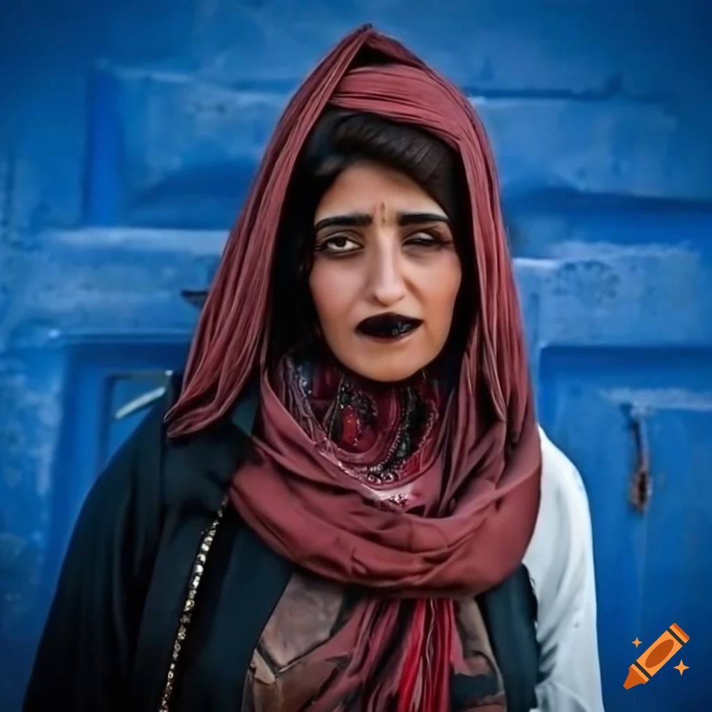 Stylish Pakistani woman in Chefchaouen, Morocco on Craiyon